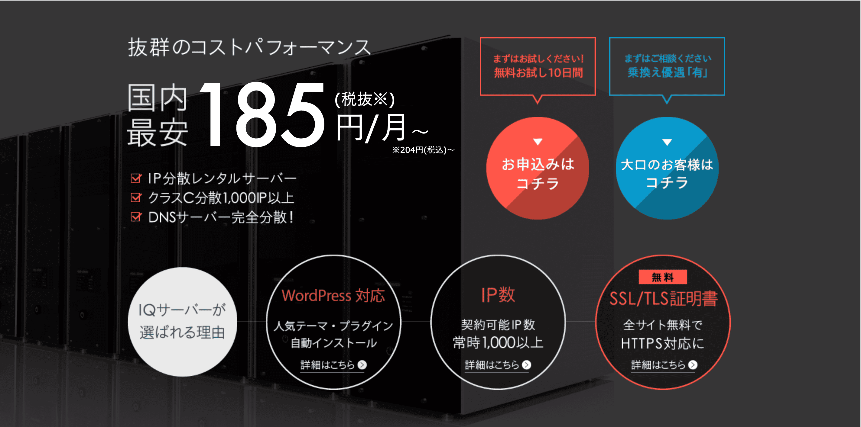 効果的なサイトやブログ運営ができるレンタルサーバー「IQサーバー」 - 徹底的にSEO対策するならランクエスト